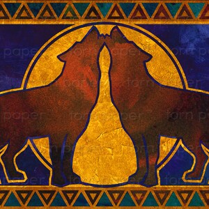 WOLVES - Southwest Collection - Available as a Greeting Card, Print, or ...
