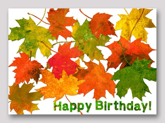 BIRTHDAY CARD Maple Leaves Cut paper design by Linda Henry | Etsy