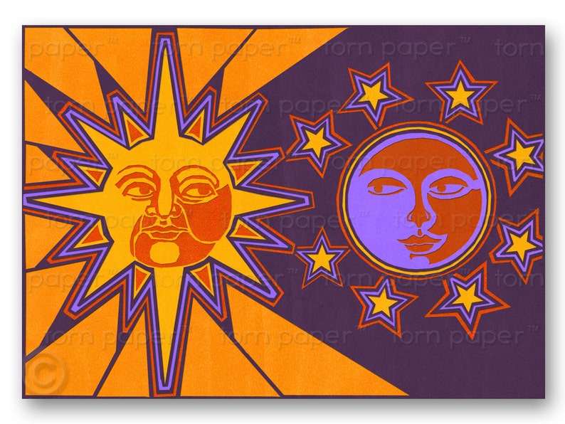 SUN & MOON Astrology Card Birthday Love Wedding Engagement Anniversary ...