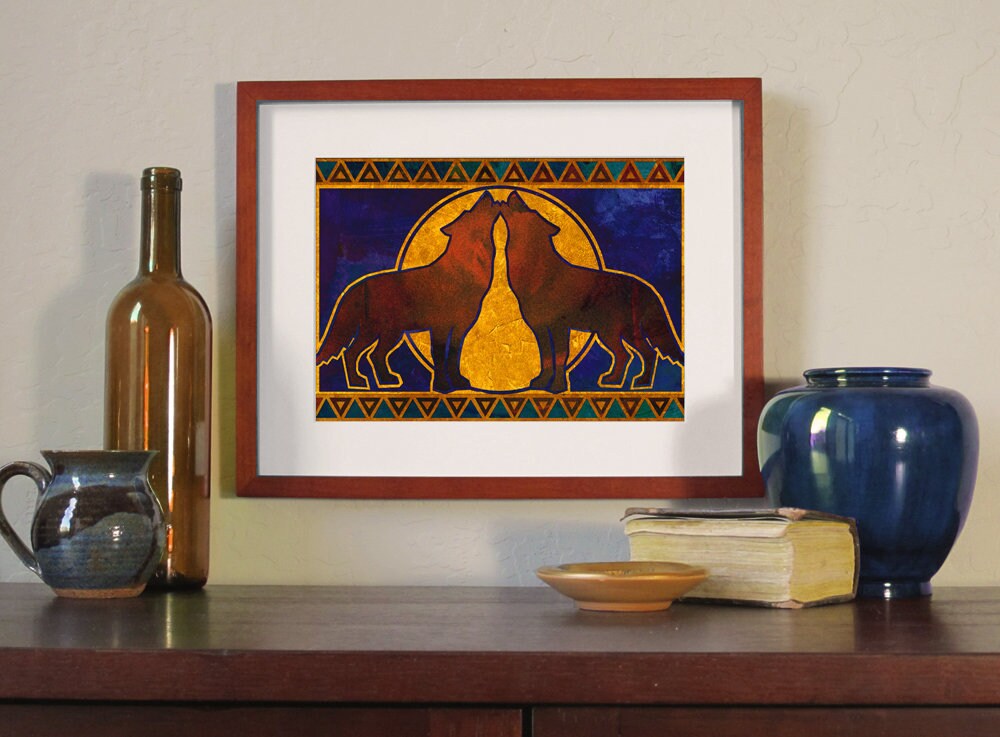 WOLVES - Southwest Collection - Available as a Greeting Card, Print, or ...