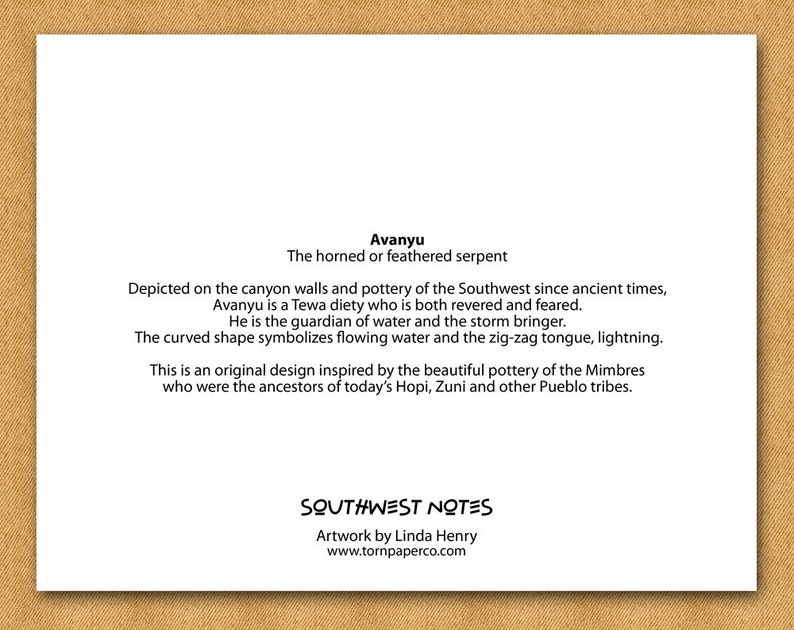 AVANYU DESIGN the Horned Serpent Set of 2 Note Cards Original Design by ...