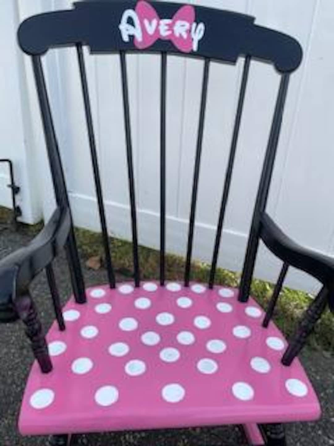 Minnie Mouse Rocking Chair- Child Rocker- Minnie Mouse Birthday - Etsy