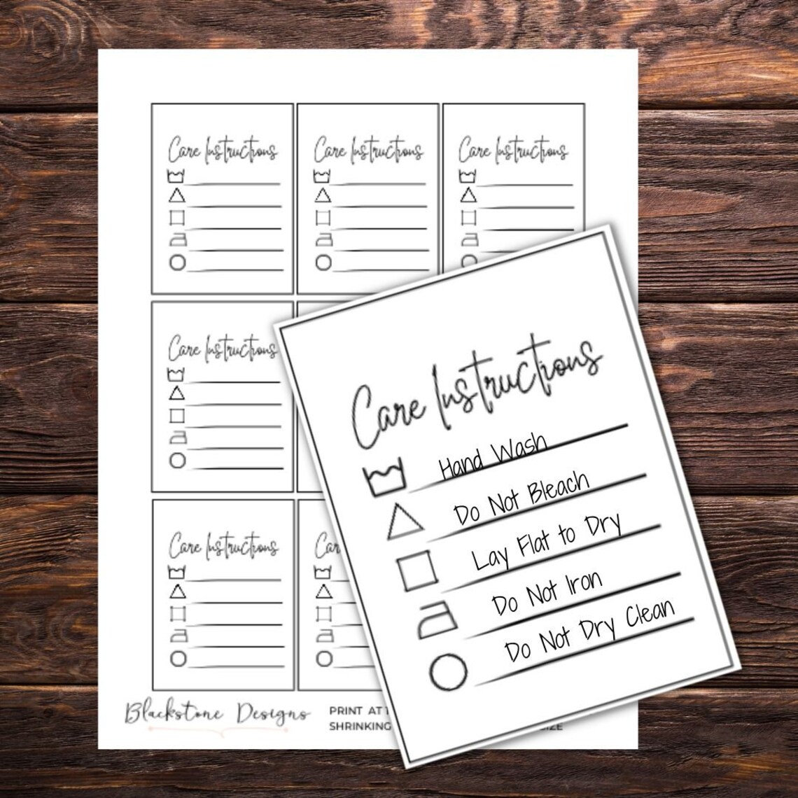 Printable Laundry Tags Laundry Care Tags for Handmade Items - Etsy