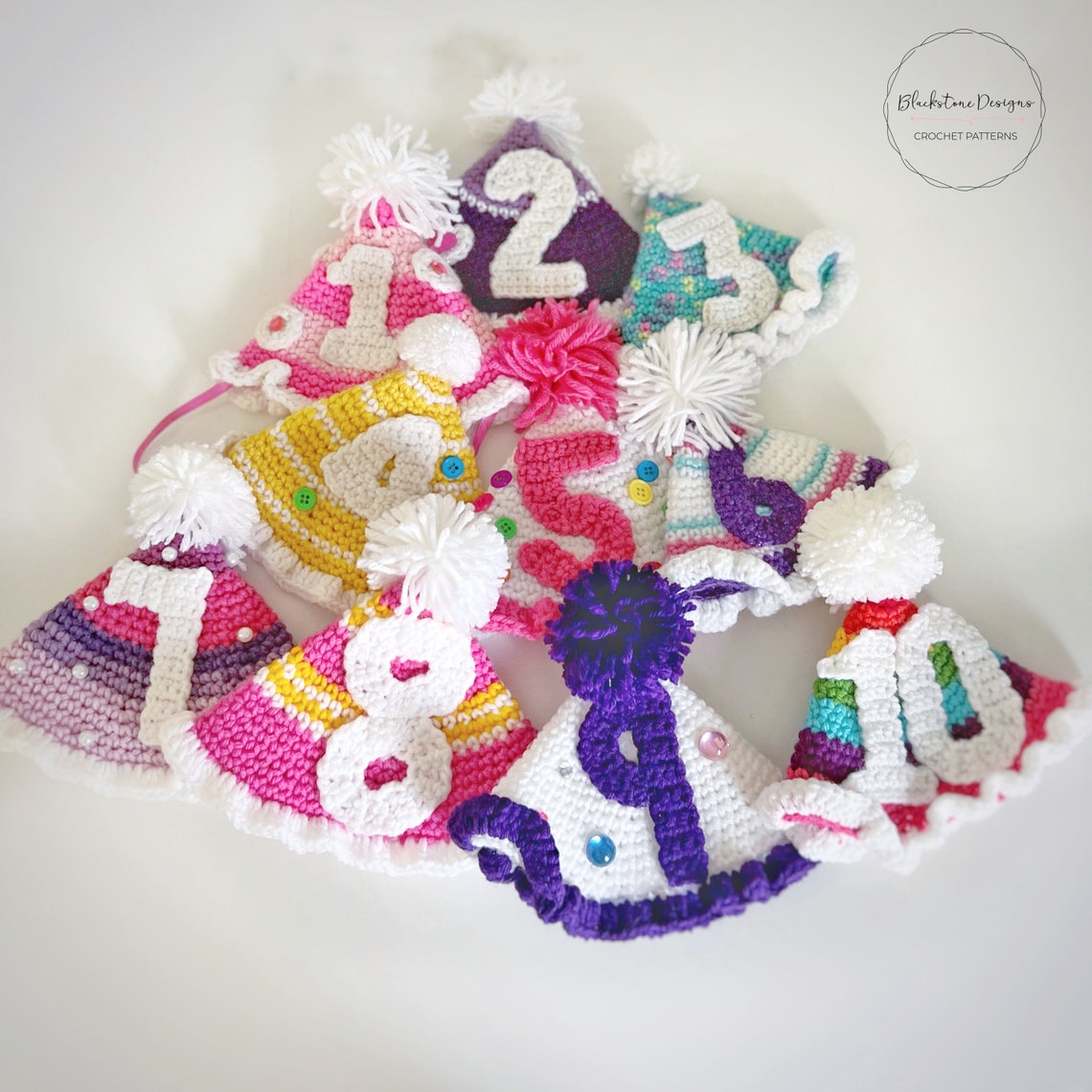 Crochet Hat Pattern, Birthday Party Hat, Crochet Pattern for Birthday ...