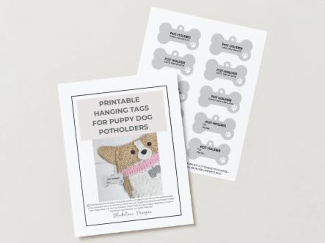 Printable Gift Tags, Dog Bone Shaped Tags, Gift Tags for Puppy Dog Pot ...