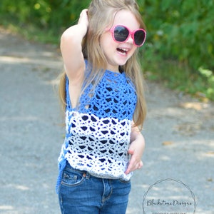 Crochet Top Pattern, Sunshine and Lace Tank CHILD, Summer, Kids ...
