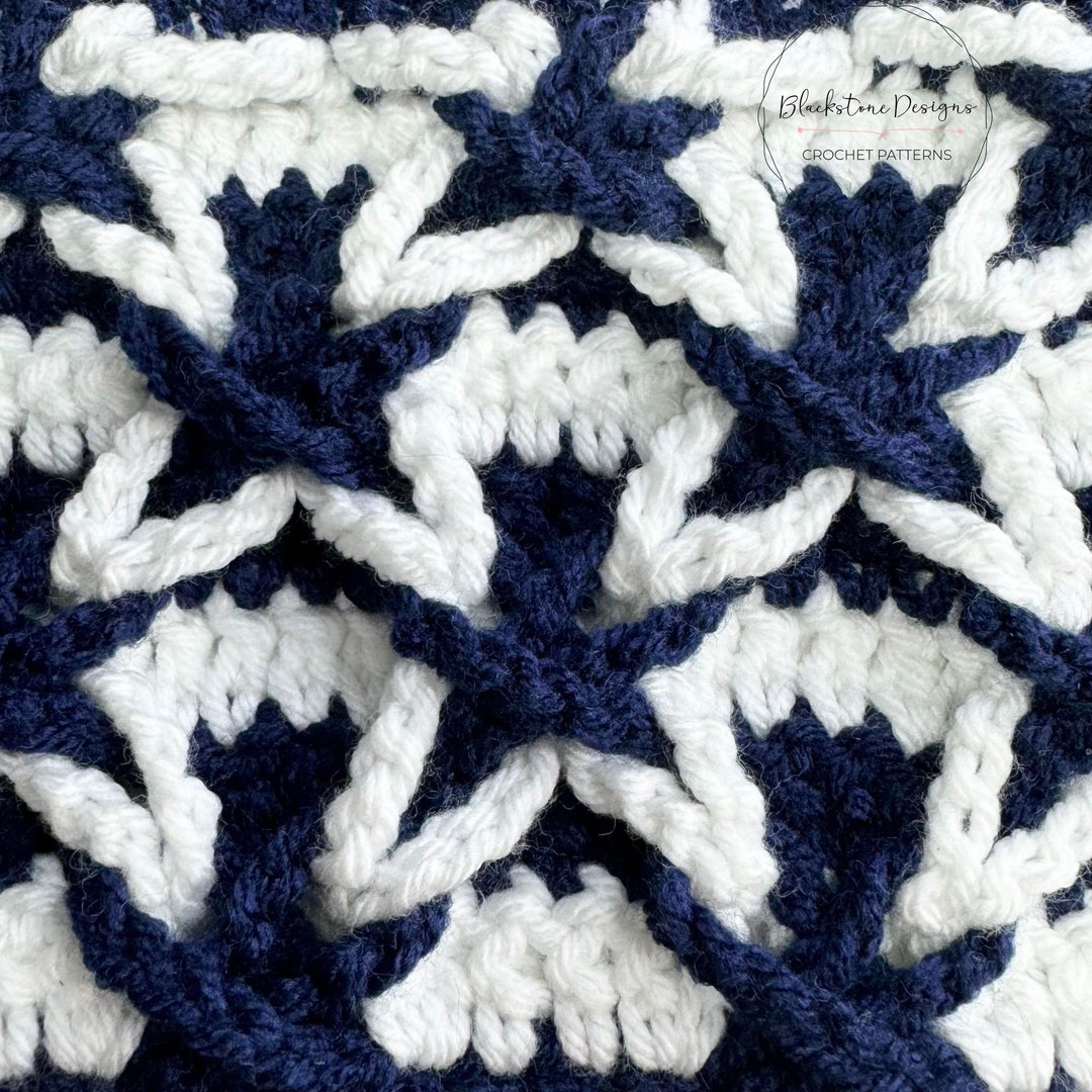 Crochet Pattern: Polish Star Stitch Afghan Square, Crochet Afghan Block ...