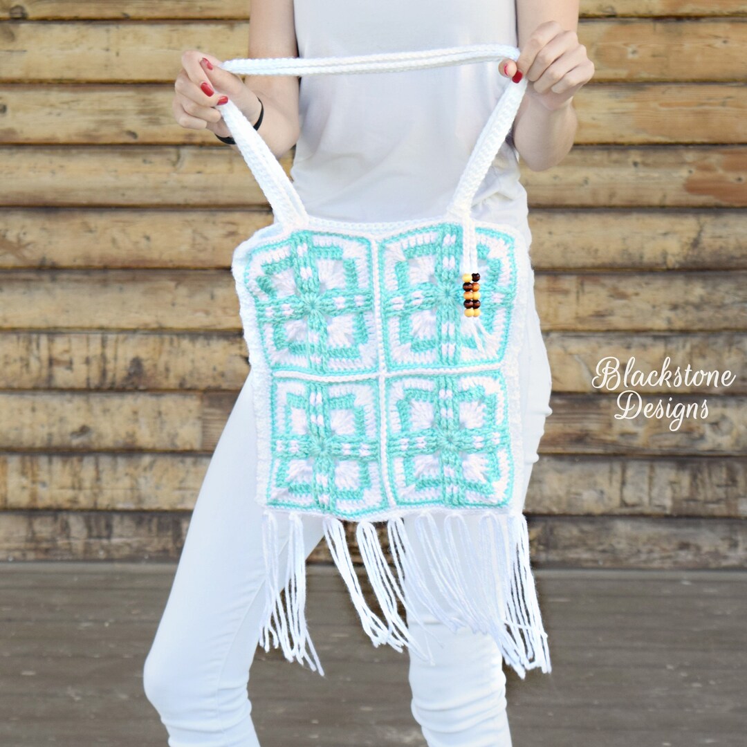 Crochet Bag Pattern, Native Sun Square Bag, Crochet Bag, Crochet Tote ...