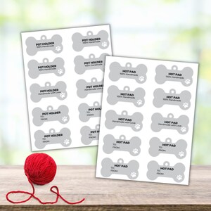 Printable Gift Tags, Dog Bone Shaped Tags, Gift Tags for Puppy Dog Pot ...