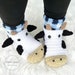 Crochet Slippers Pattern for Cow Slippers ADULT Size, Crochet Cow ...