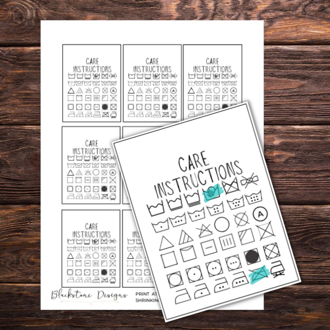 Printable Laundry Tags Laundry Care Tags for Handmade Items - Etsy