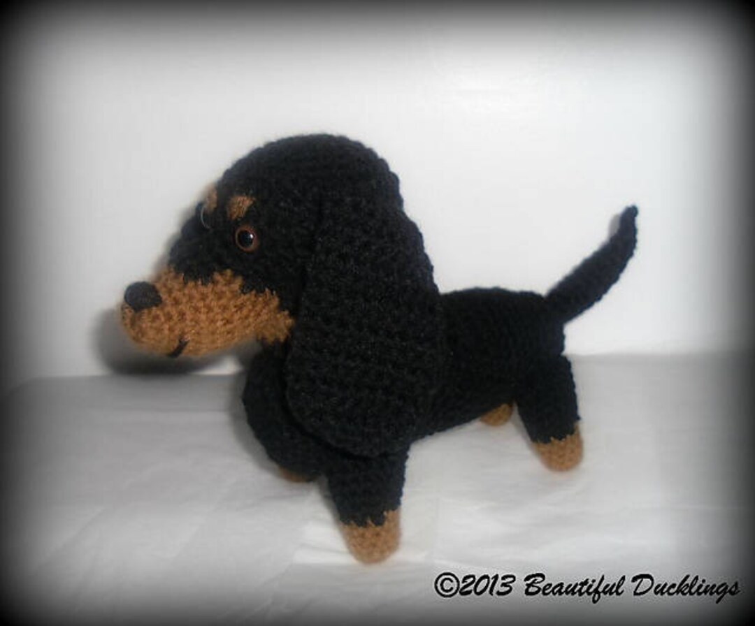 Crochet Pattern: Dachshund Softie, Crochet Stuffed Animal Pattern, Dog ...