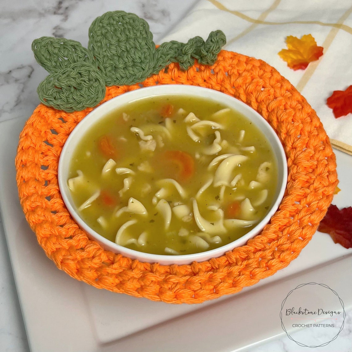 Crochet Pumpkin Pattern, Pumpkin Soup Bowl Cozy, Crochet Bowl Cover ...