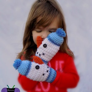 Crochet Mittens Pattern, Snowman Mittens, Mittens for the Whole Family ...