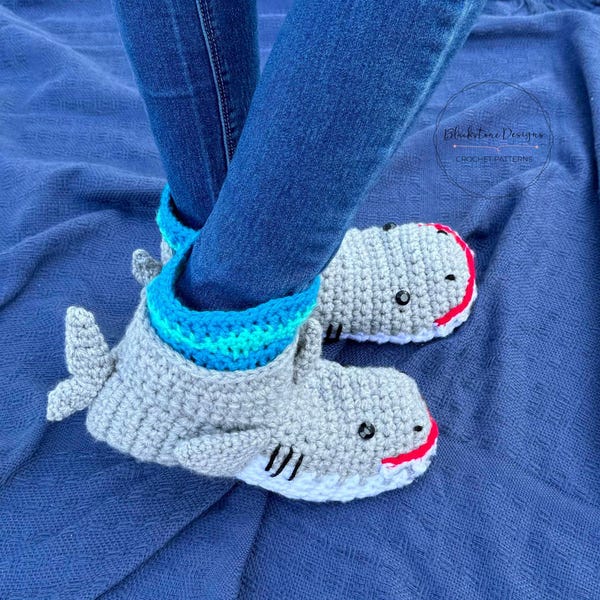 Shark Slippers - Etsy