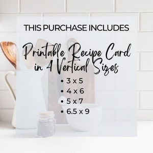 Printable Recipe Cards, Cat Paw Recipe Cards, Vertical Recipe Cards in ...