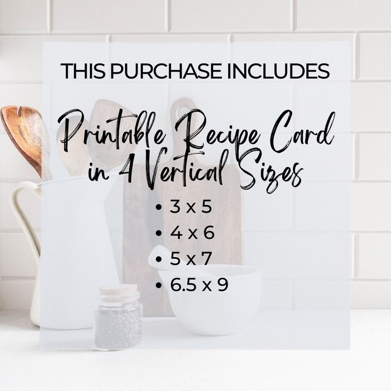 Printable Recipe Cards, Easter Themed Recipe Cards, Vertical Recipe ...