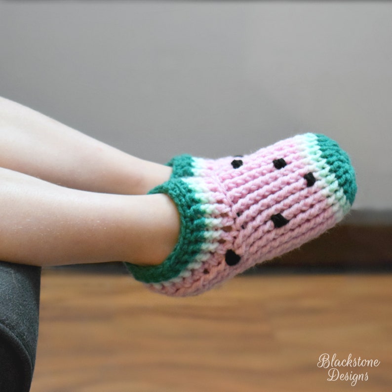 Watermelon Chunky Slippers CHILD PDF Pattern ONLY Winter - Etsy