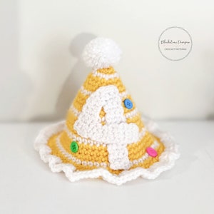 Crochet Hat Pattern, Birthday Party Hat, Crochet Pattern for Birthday ...