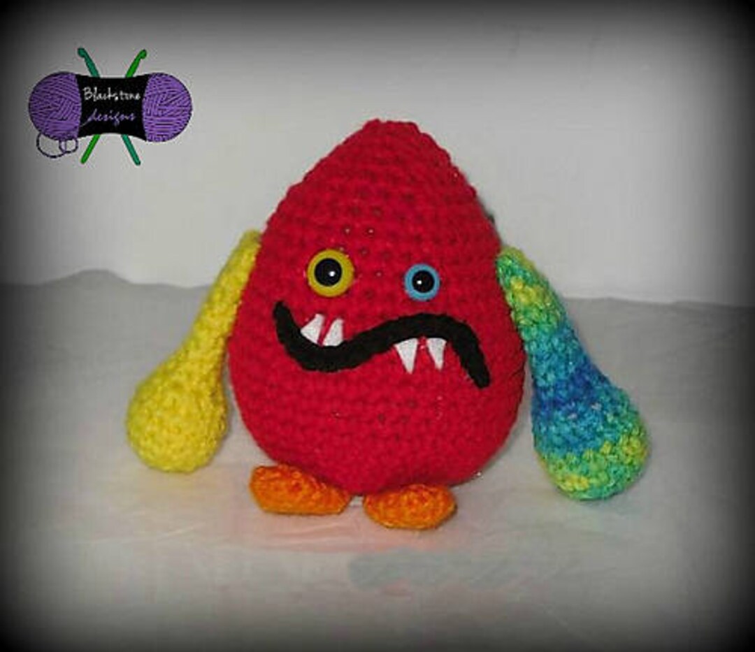 Crochet Monster Pattern, Monster Softie, Stuffed Monster, Toy Monster ...