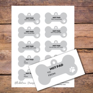 Printable Gift Tags, Dog Bone Shaped Tags, Gift Tags for Puppy Dog Pot ...