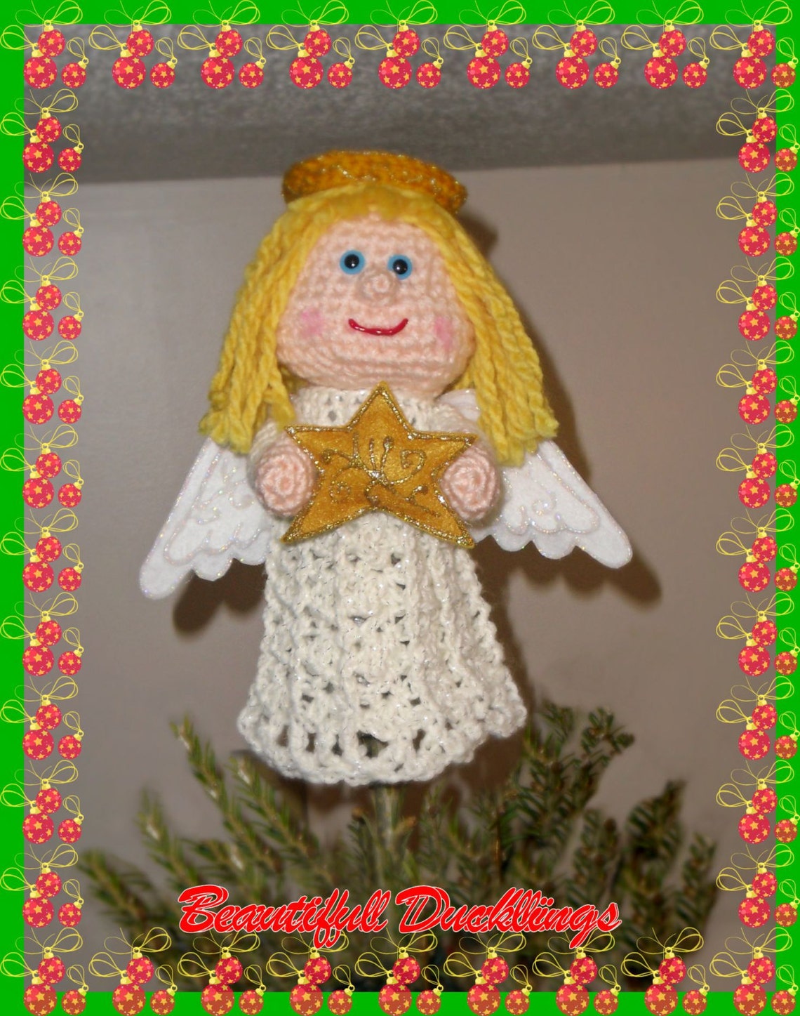 Crochet Pattern: Angel Tree Topper, Stuffed Christmas Decor, Christmas ...