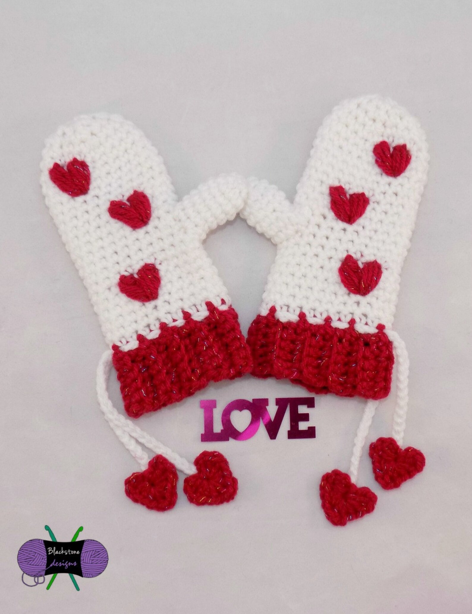 Crochet Mittens Pattern, Puffy Heart Mittens, Hearts, Love, Cute, Warm ...