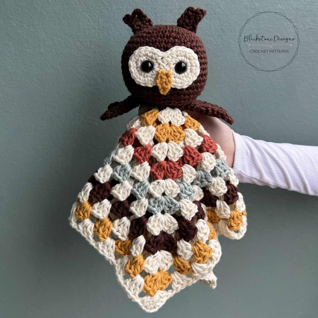 Crochet Lovey Pattern: Owl Granny Square Lovey Blanket for Babies and ...
