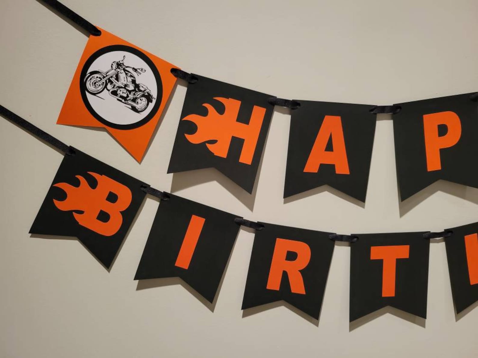 Motorcycle Birthday Banner Party Decorations Harley Davidson - Etsy