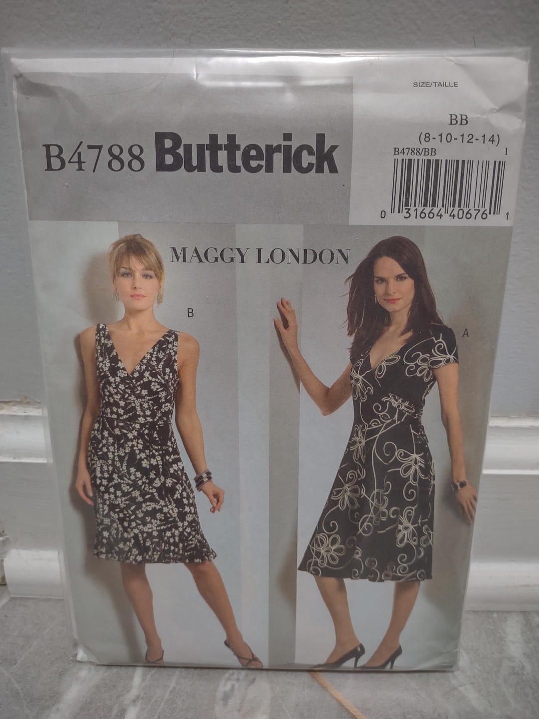 Butterick 4788 Sewing Pattern Maggy London Mock Faux Wrap Dress Uncut ...