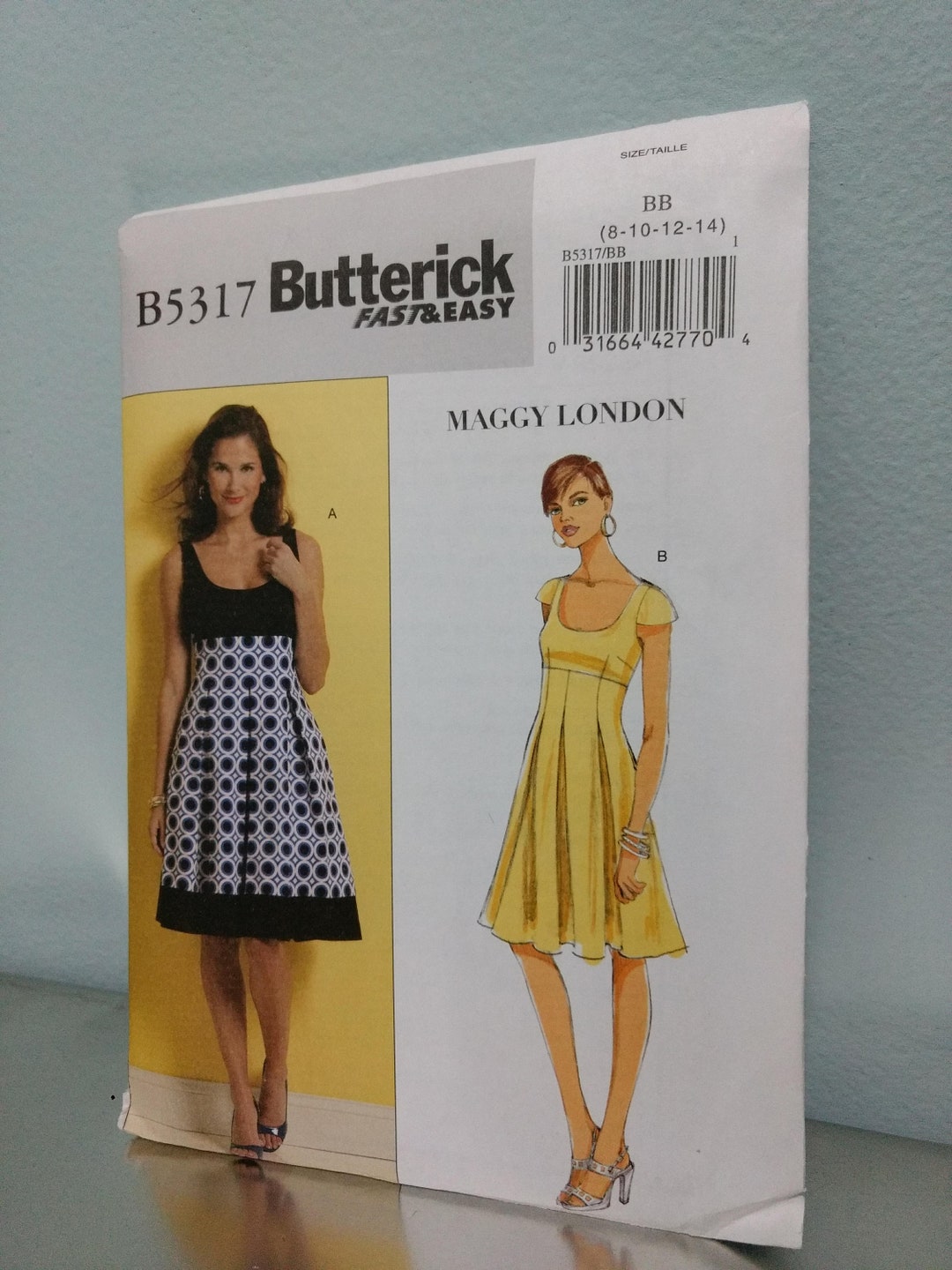 Maggy London Designer Sewing Pattern Butterick 5317 Misses Dress Sizes ...