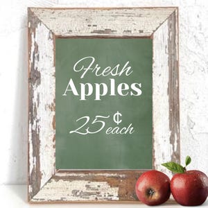 Fresh Apples Chalk Art Print for Fall Farmhouse Decor & Reclaimes Barn ...