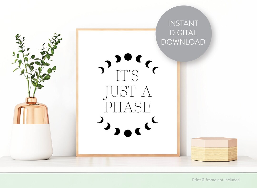 Moon Phases Art Print, Minimalist Dorm Decor (digital Download) - Etsy