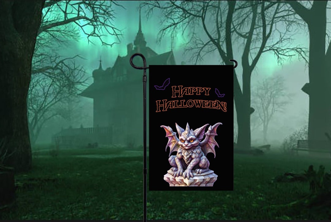 Digital Download Happy Halloween Gargoyle 12 X 18" Sublimation Flag ...