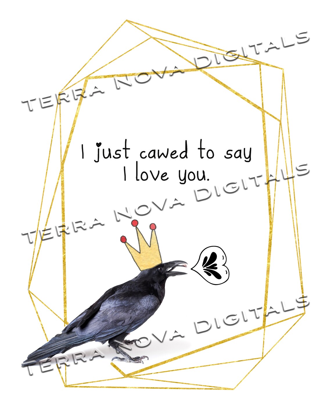 I Just Cawed to Say I Love You / 8 X 10 / Instant Download / Printable ...