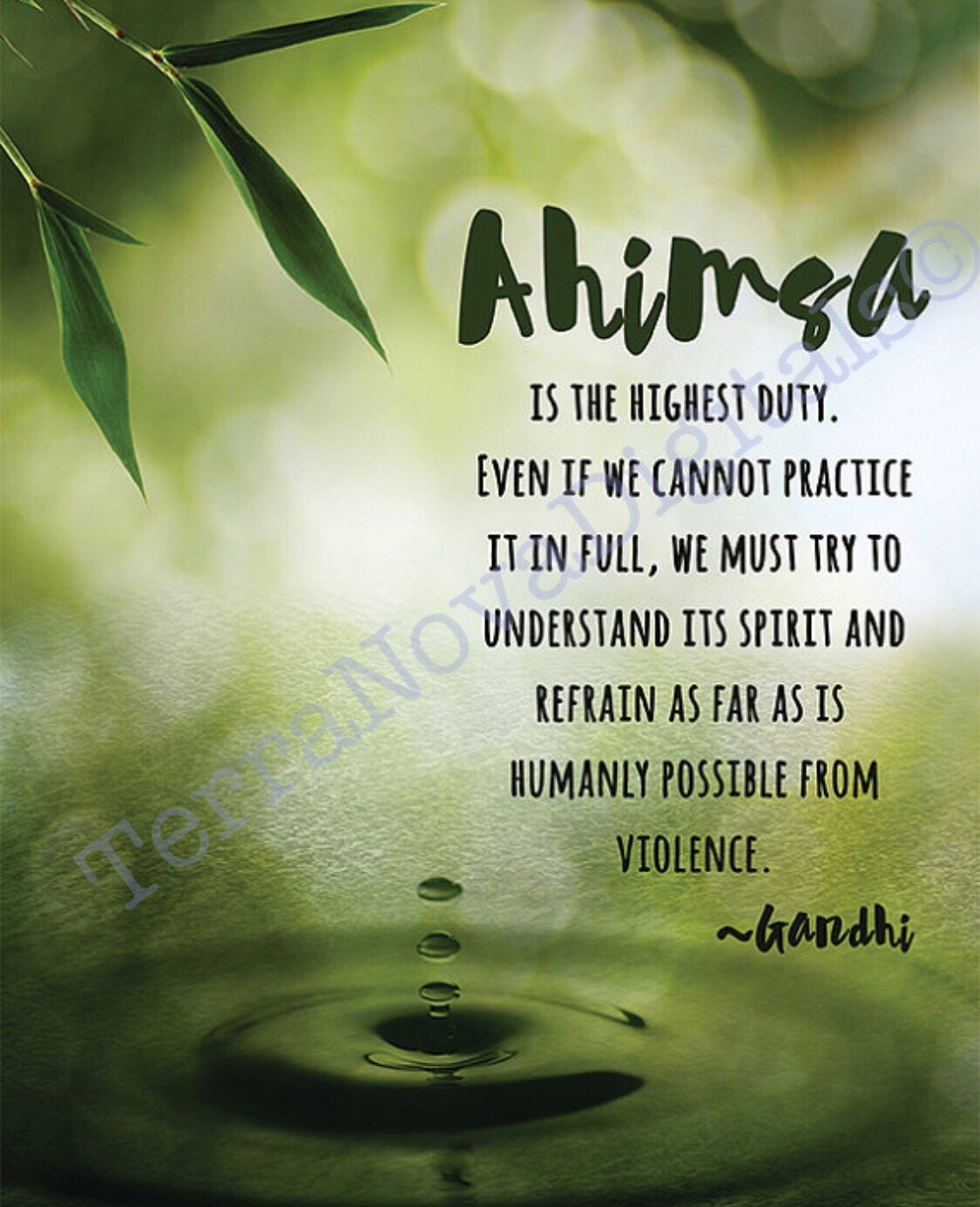 Ahimsa 8 X 10 Digital Art Print Printable Decor Inspirational - Etsy