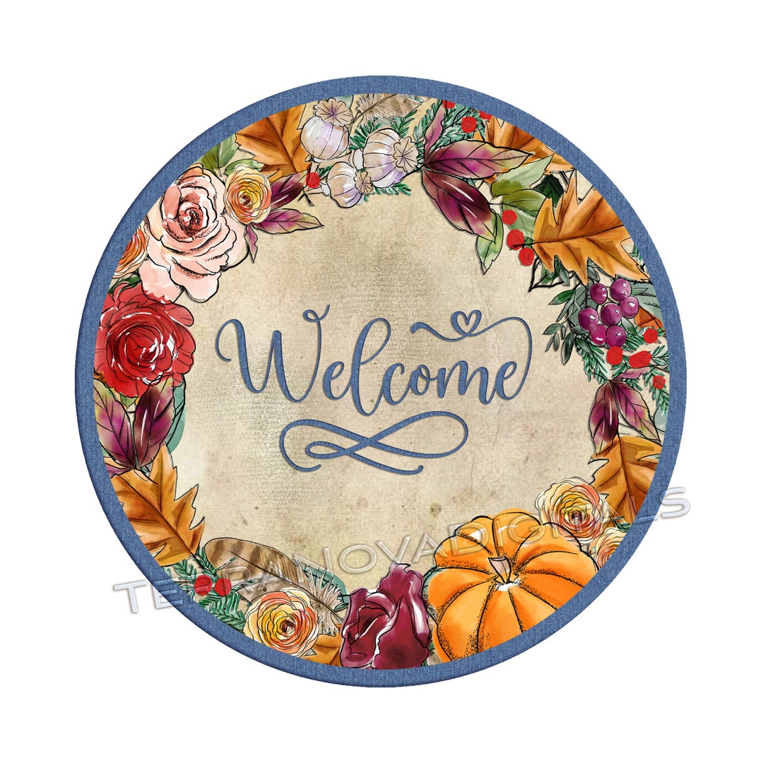 Holiday Welcome Sign, Round Sublimation Design, Instant Digital ...