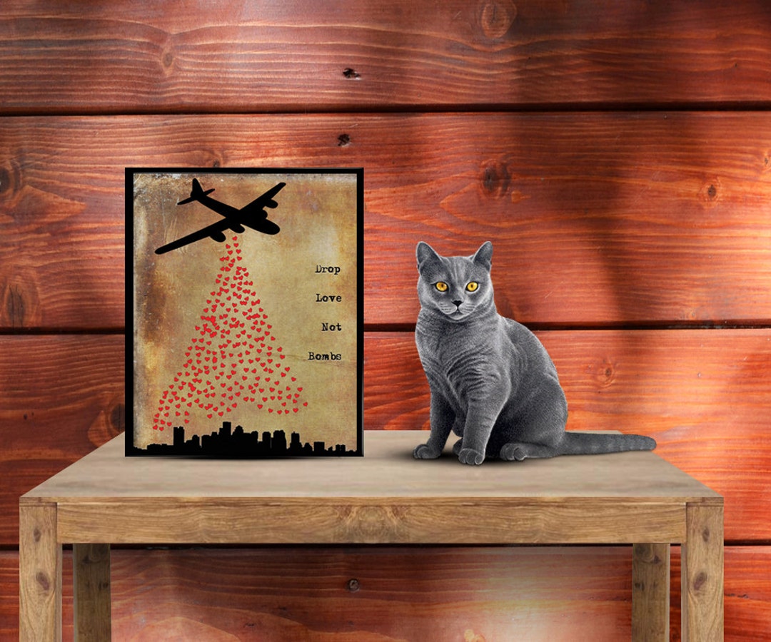 Drop Love Not Bombs - 8 X 10" Digital Art Print - Inspirational ...