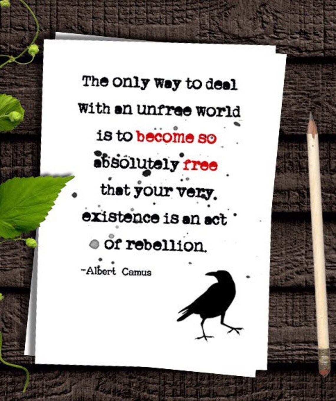 The Only Way to Deal With an Unfree World - 8 X 10" Digital Art Print ...