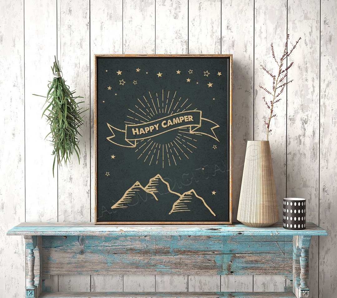 Happy Camper - 8 X 10" Digital Art Print - Home Printable Decor ...