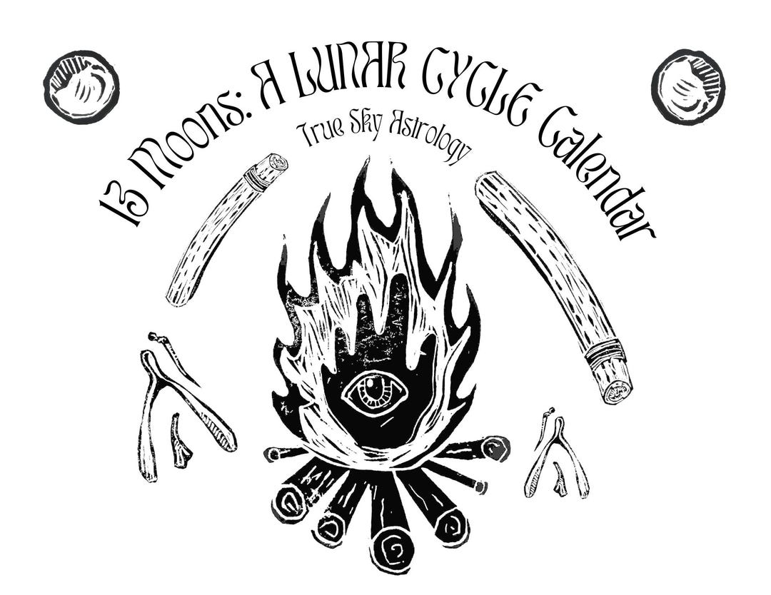 Printable True Sky Astrology Lunar Cycle Calendar- 2026: True Sidereal ...