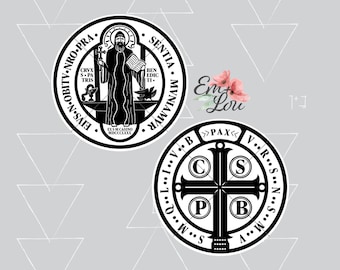 St. Benedict Medal Silhouette Svg File St. Benedict Clip Art - Etsy