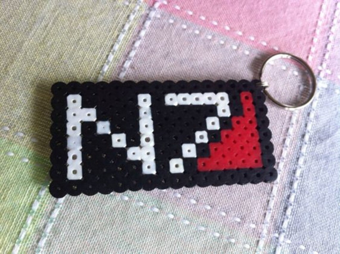 Perler Bead Keychain Mass Effect N7 logo | Etsy