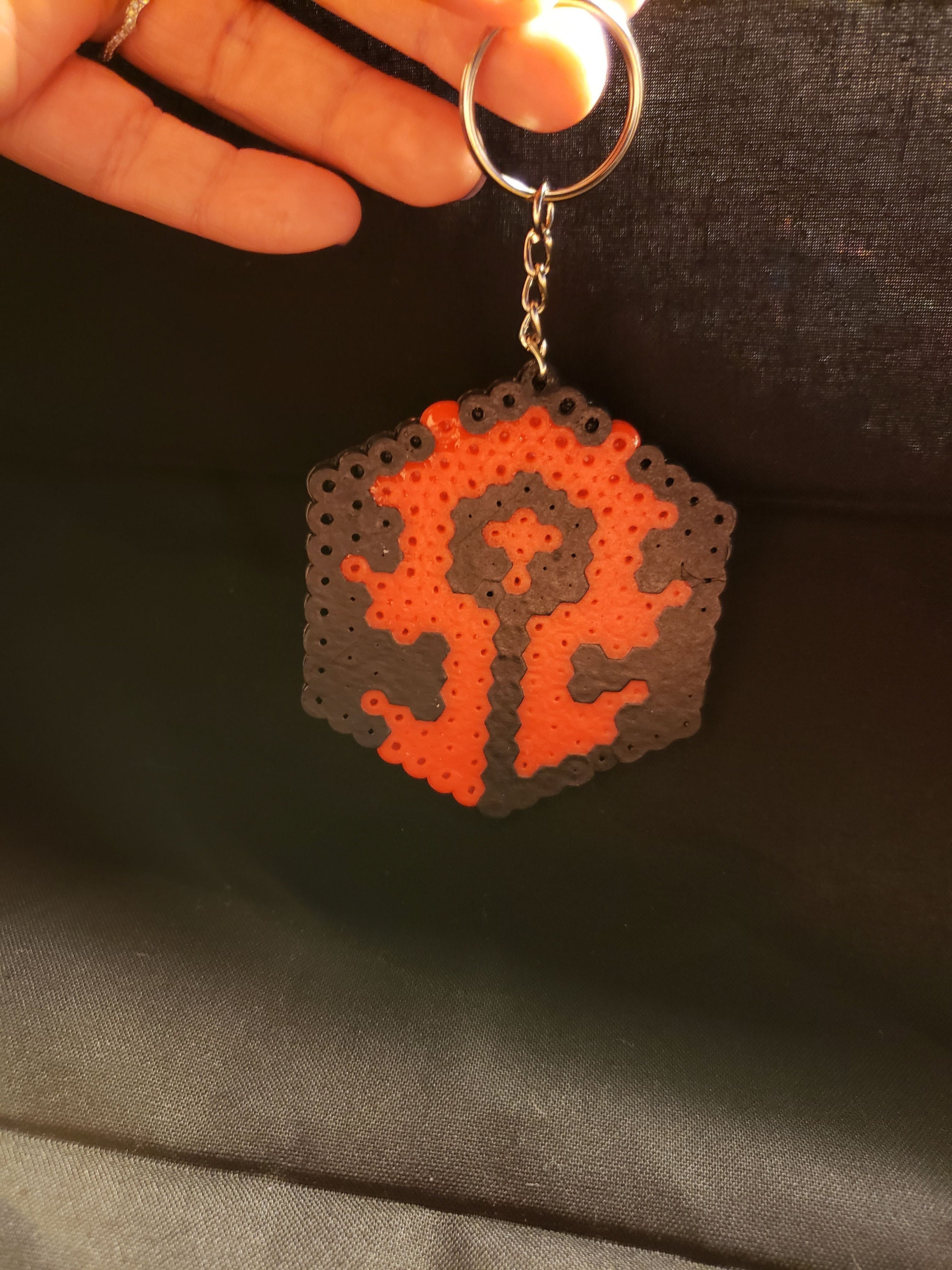 Perler Bead Keychain | World of Warcraft | Horde - Etsy