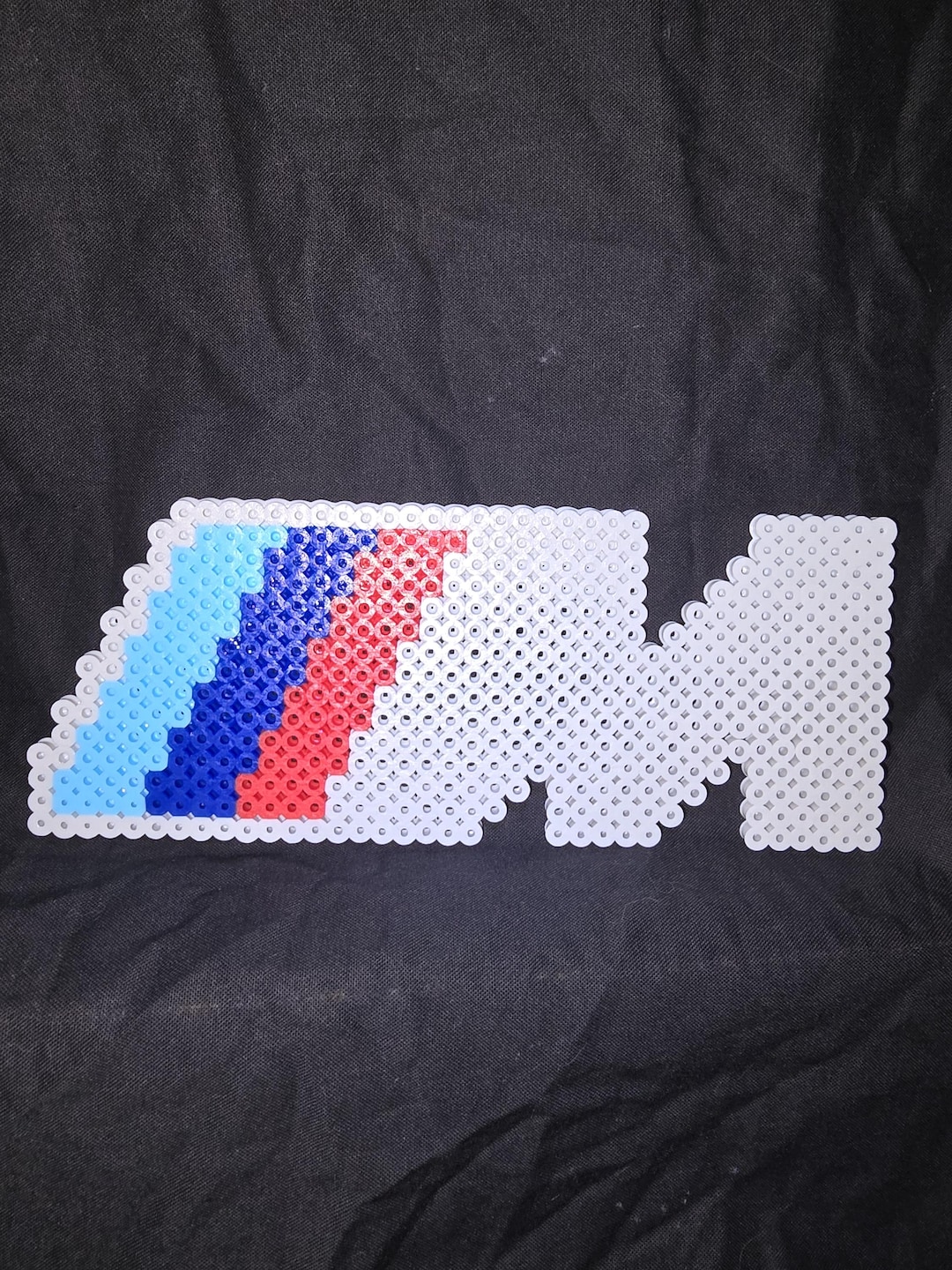 BMW M Logo Perler Bead Art – Handmade Pixel Decor for Car Enthusiasts ...