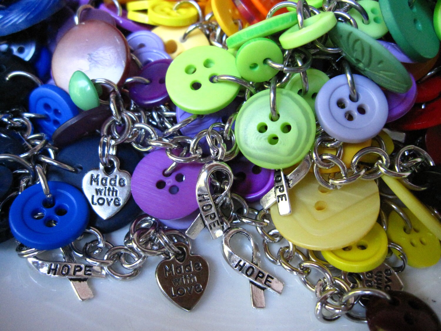 Support the Cause button charm bracelets Made to Order. | Etsy