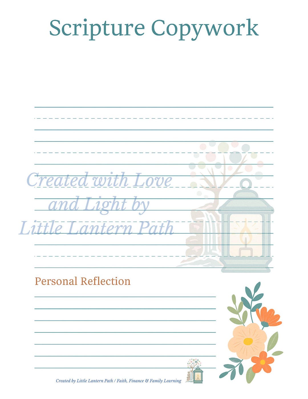 Scripture Copywork Printable, Christian Homeschool Handwriting Practice ...