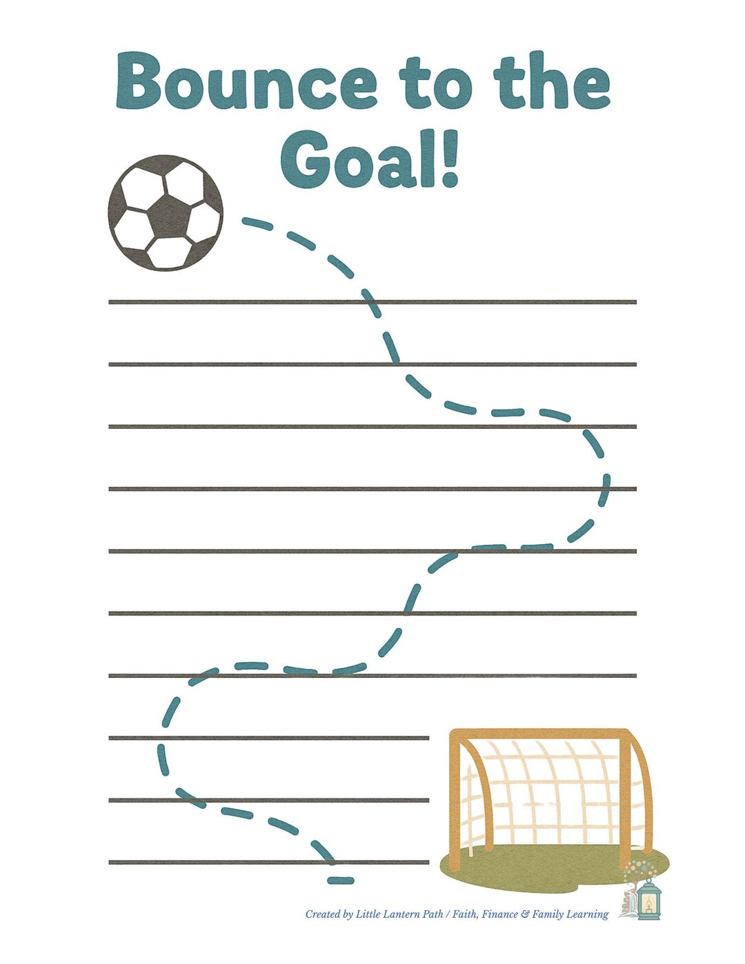Soccer Ball Bounce-to-goal Game | Kids Learning Printable | Reading ...