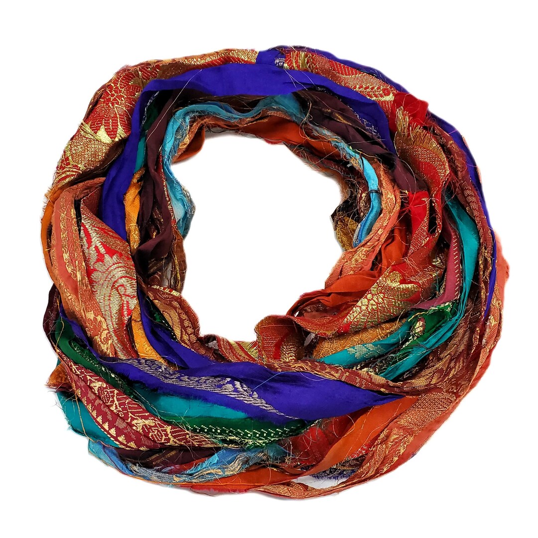 New Lurex Metallic Thread Sari Silk Ribbon With Designs , 100g - Etsy