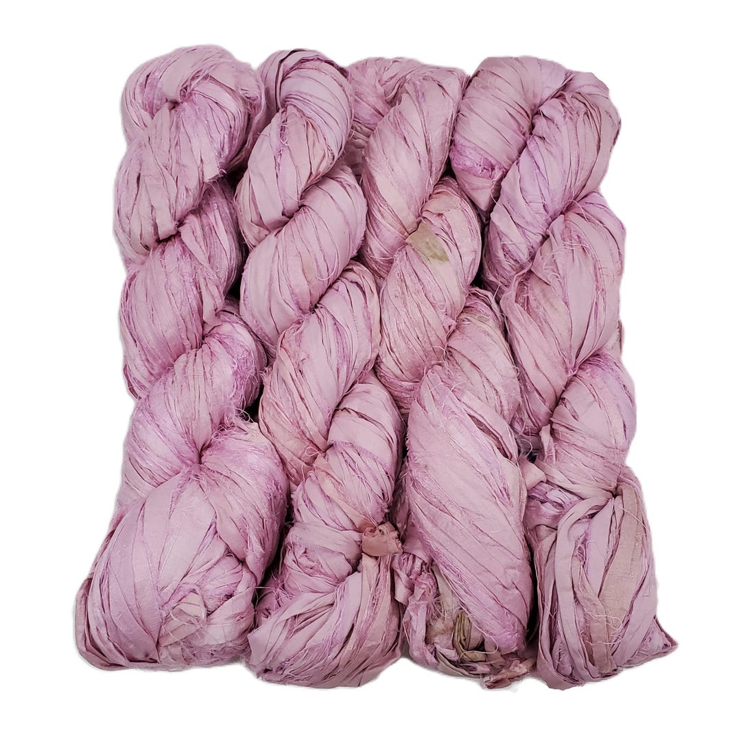 Recycled Sari Silk Ribbon Yarn, 45-50 Yard, Color: Ballet Slippers - Etsy
